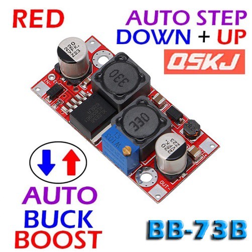 Jual Red QSKJ Auto Buck Boost Step Down + Up XL6009 Converter Solar Aki DC BB-73B | Shopee Indonesia