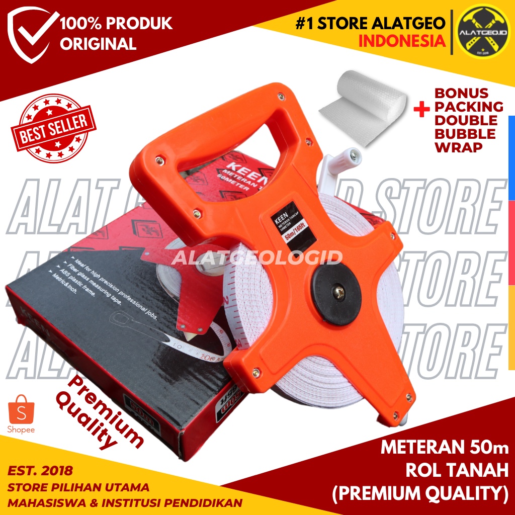 Jual Meteran Roll 50m 50 meter | Ukur Tanah Geologi - Meteran Tancap ...