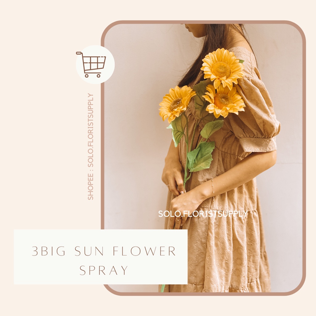Jual 3 BIG SUN FLOWER SPRAY BUNGA MATAHARI SUNFLOWERS artificial bunga ...