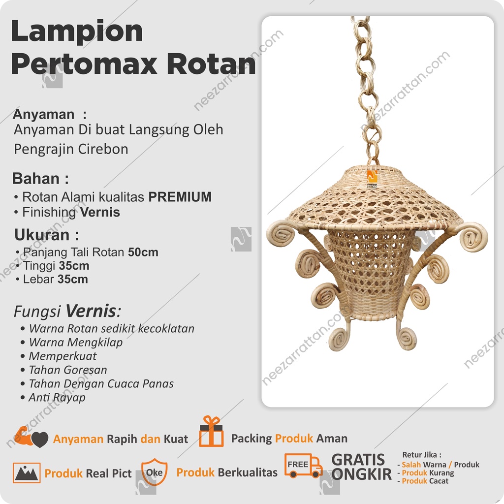 Jual Kap Lampion Rotan, Lampu Hias Gantung Cafe Restoran, Kap Lampu ...