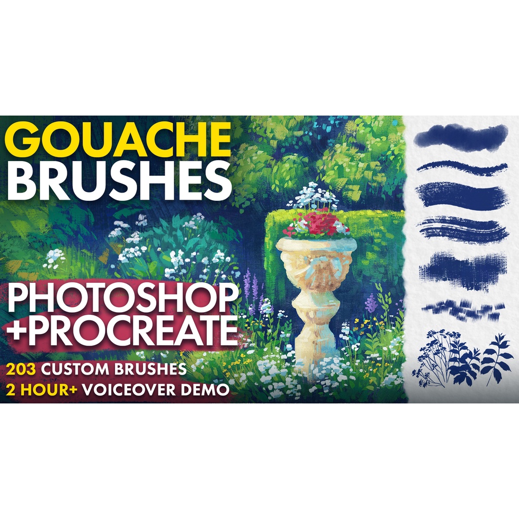 Jual Procreate Brush - Hand-painted Gouache Brushes for Procreate ...