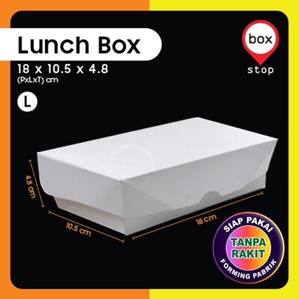Jual Lunch Box Paper Kemasan Kotak Makanan Kertas Large - L (50 Pcs ...