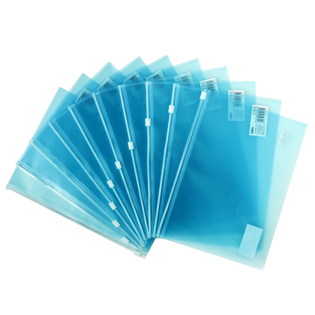 Jual Deli Zipper Storage Bag / Zipper Travel Pouch / Plastik Ziplock A4 ...