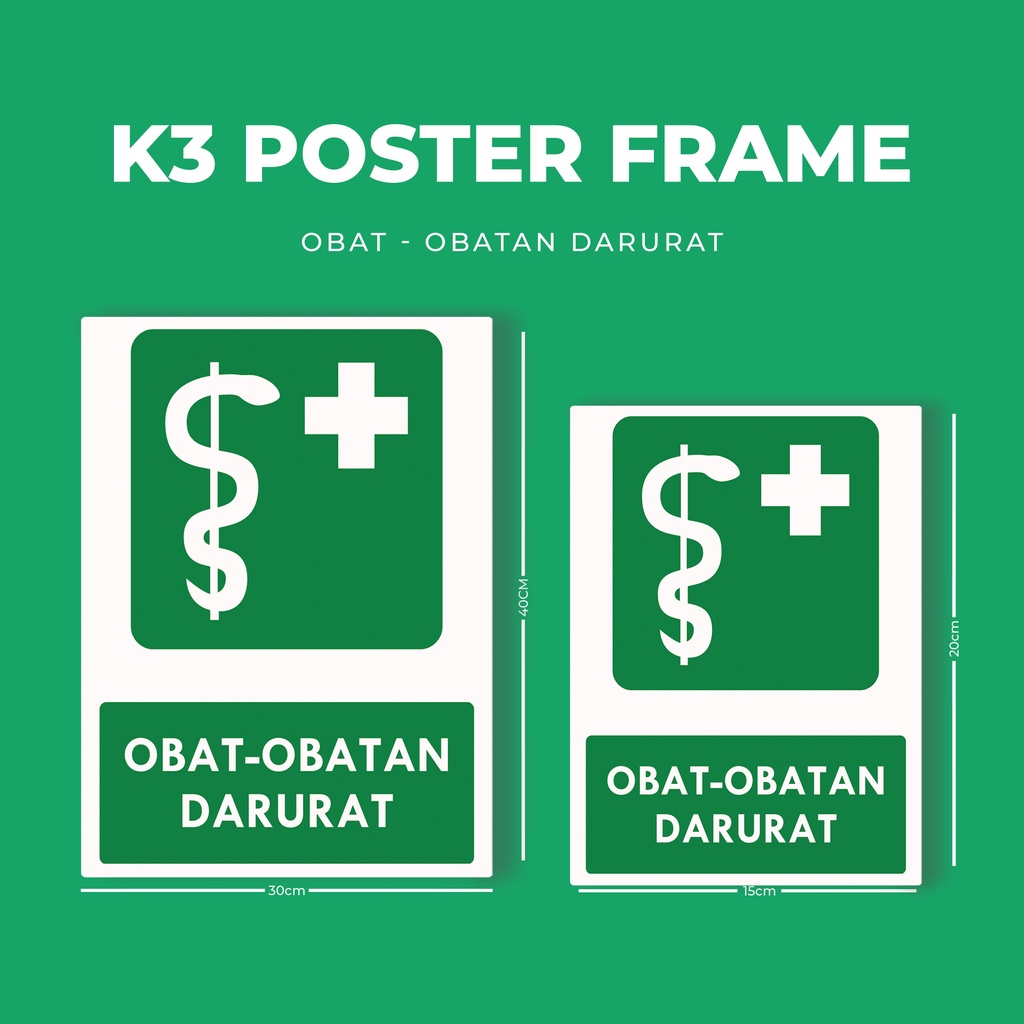 Jual [BM Poster Frame K3/HSE] Obat-Obatan Darurat || Poster Frame ...