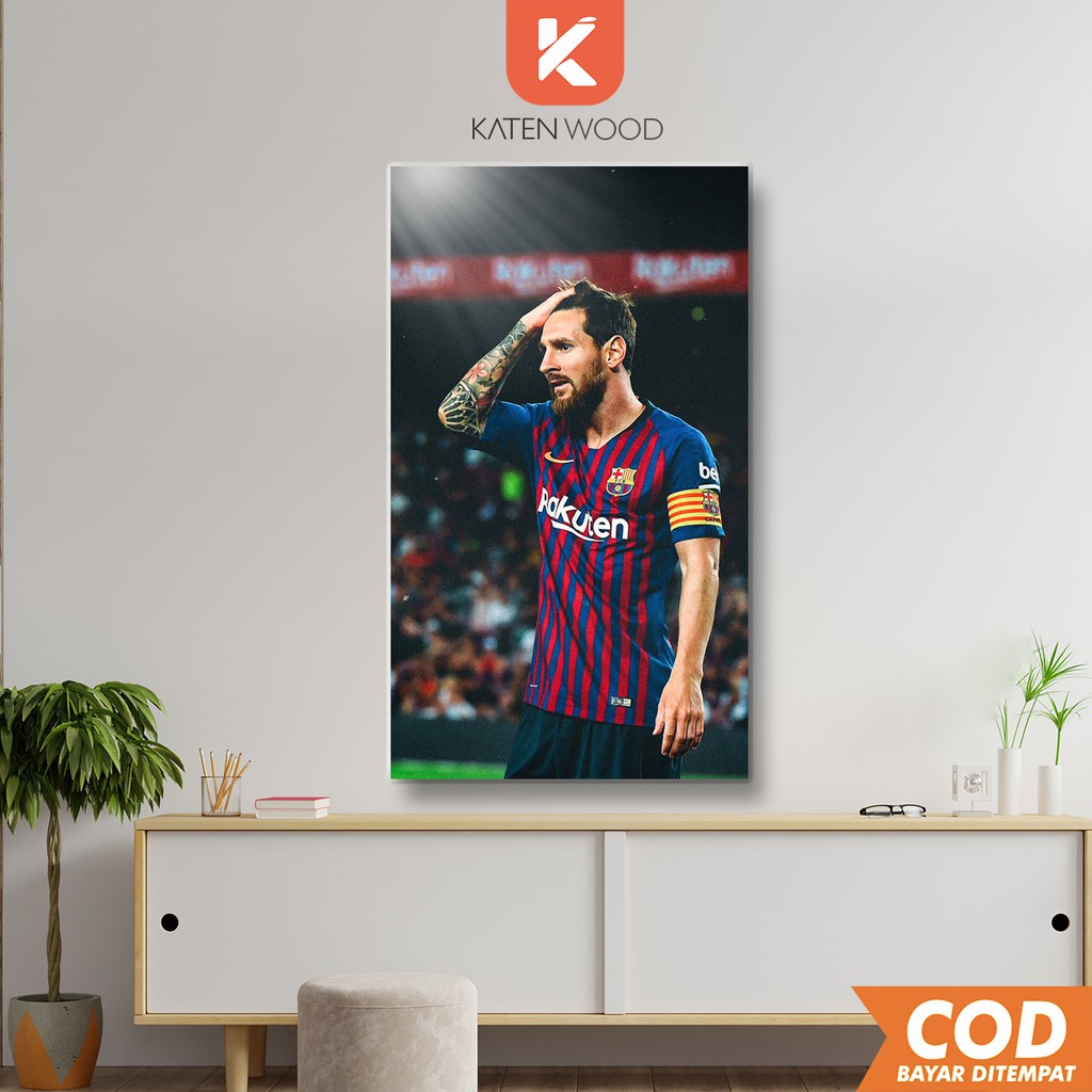 Jual Hiasan Dinding Poster Kayu Messi / Wall Decor Barcelona / Dekorasi ...