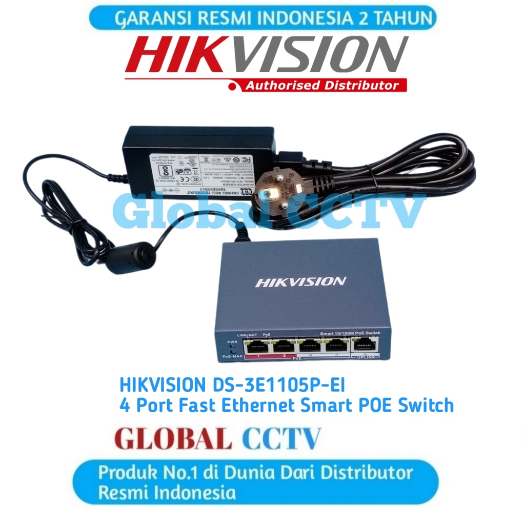 Jual HIKVISION SWITCH POE 4 PORT DS-3E1105P-EI Smart PoE Switch ...