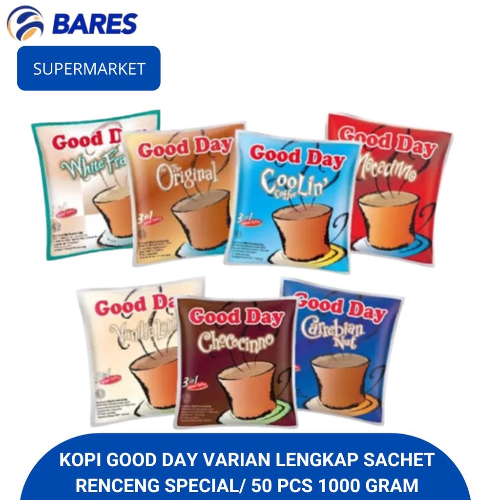 Jual Good Day Kopi All Varian 3IN1 Renceng isi 50 sachet 1000 Gram ...