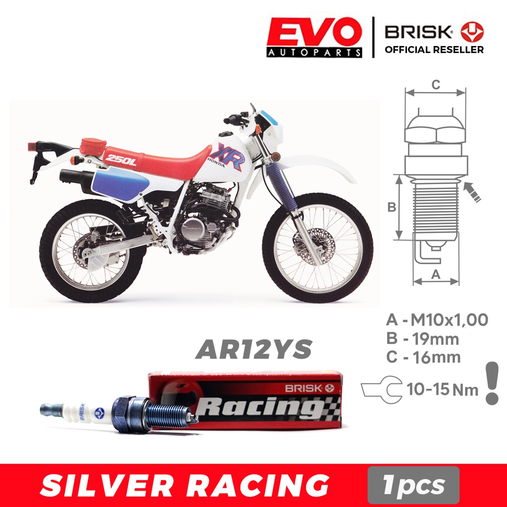 Jual Busi BRISK Silver Racing AR12YS untuk motor Honda XR 250L | Shopee ...