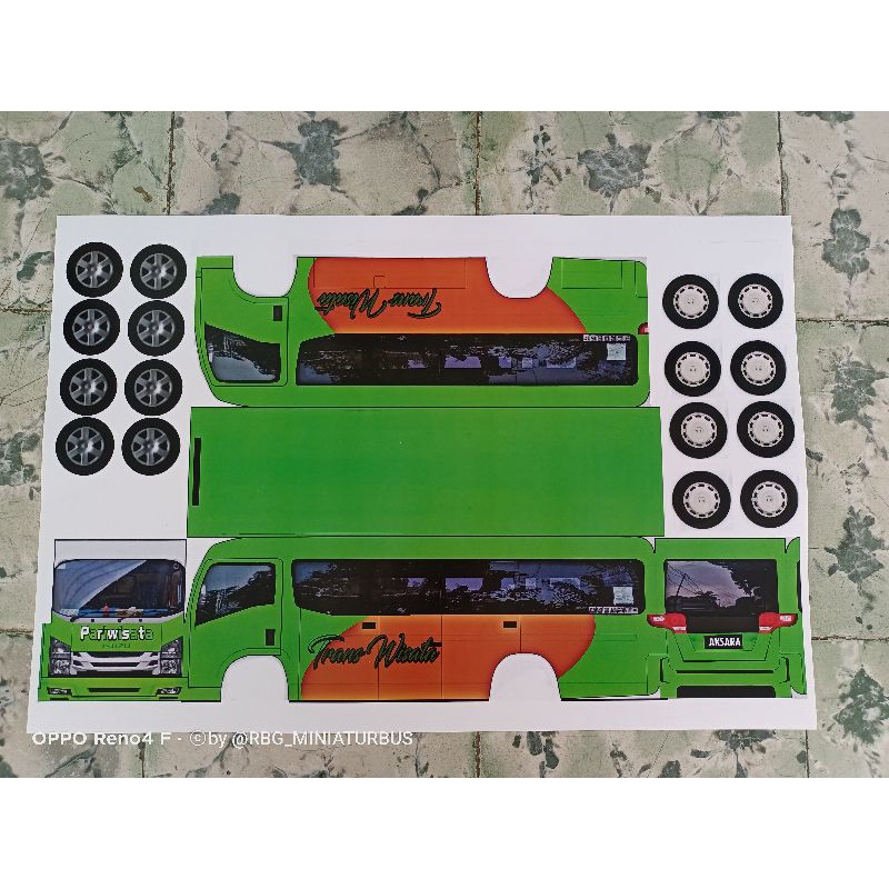 Jual Lembaran Pola PaperCraft ELF IZUSU Trans Wisata P.29cm L.8cm T ...
