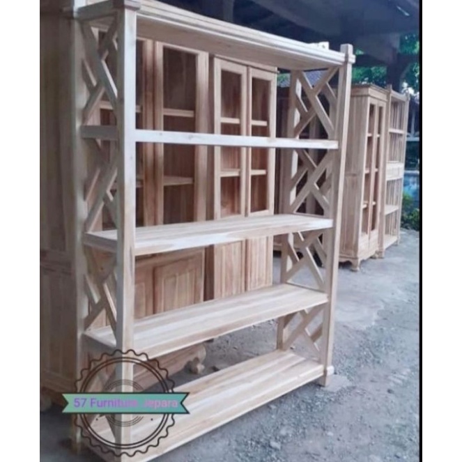Jual Rak Buku Besar Jati - Rak Perpustakaan - Rak Berkas Kantor Jati ...