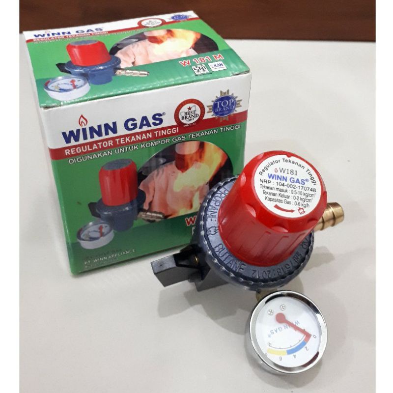 Jual Regulator Winn Gas W181M tekanan tinggi pakai meteran | Shopee ...