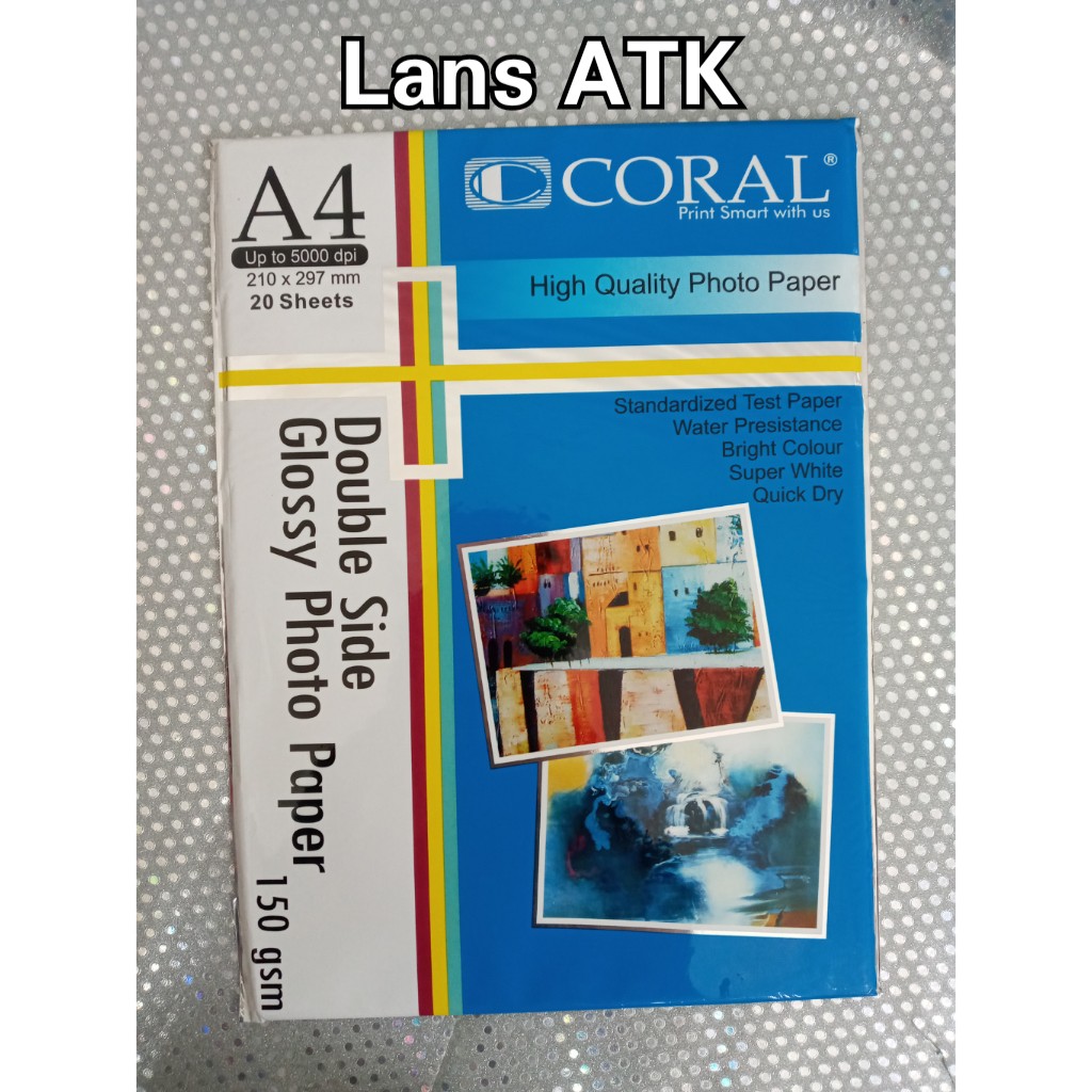 Jual Kertas Photo - Photo Paper Coral Double Side A4 150 gsm KERTAS ...