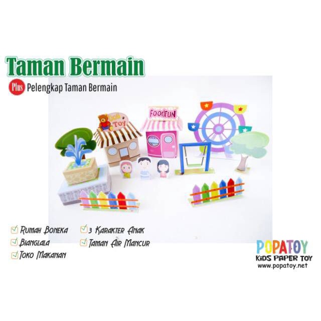 Jual Taman Bermain Popatoy Papercraft, Mainan Kertas, Mainan Bongkar ...