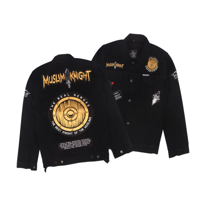 Jual Jaket denim knight black- Bandung underground | Shopee Indonesia