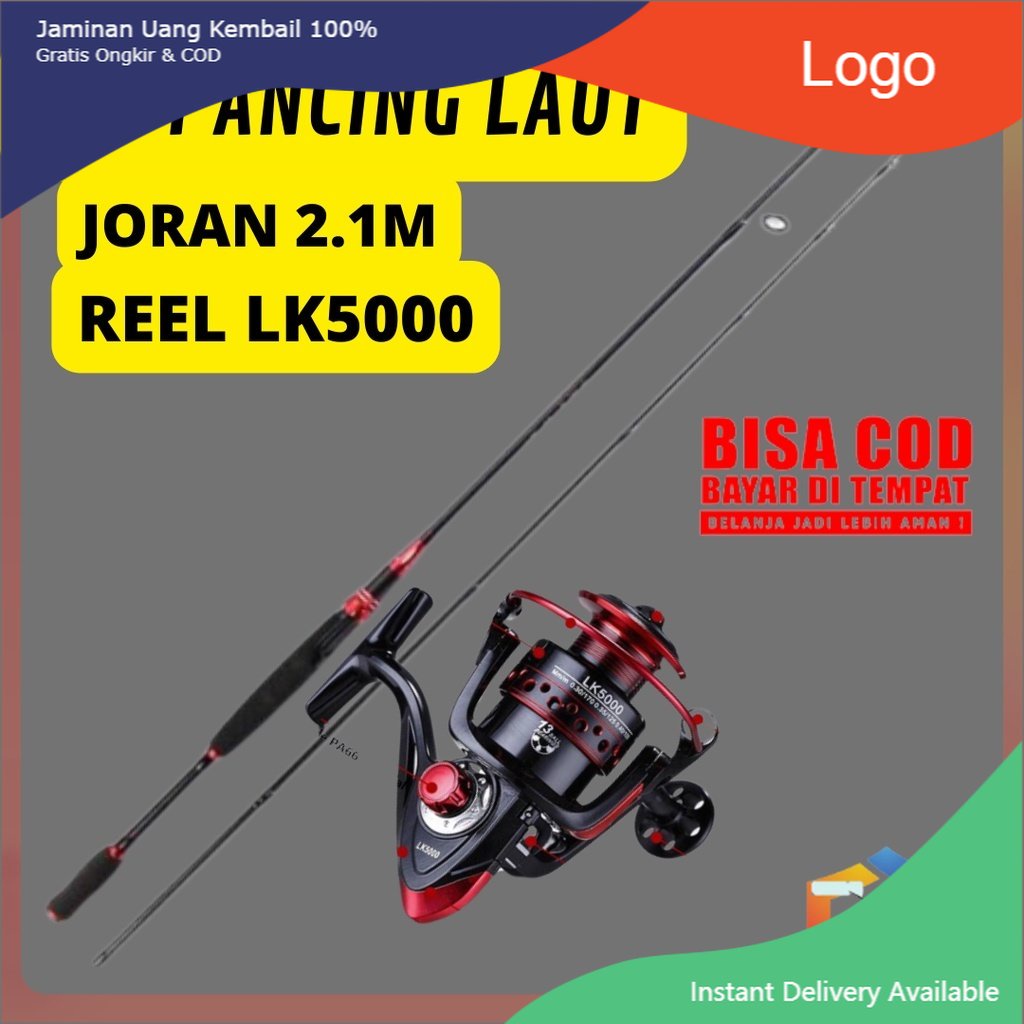 Jual Set Pancing Joran 210cm Reel Spinning 13 Ball Bearing Seri 5000 ...