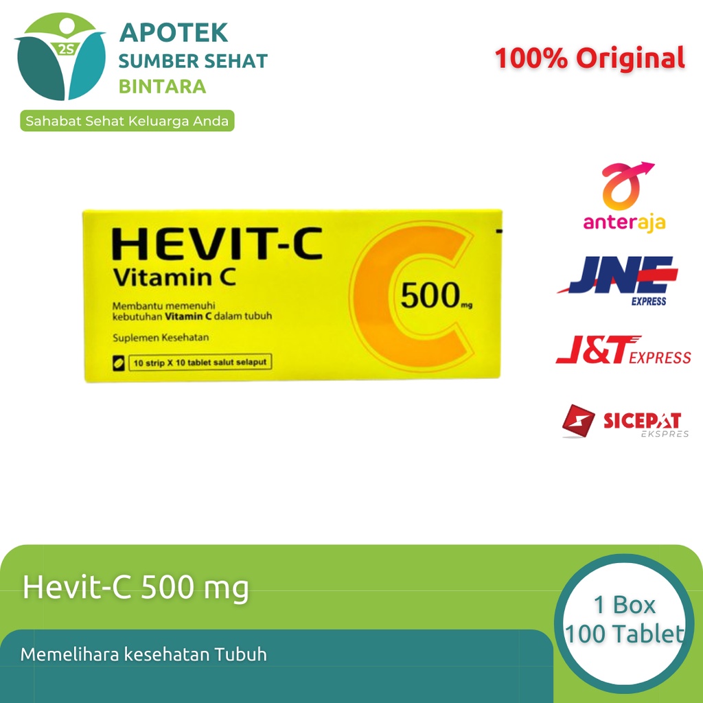 Jual Hevit C Tablet 500 mg 1 Box | Shopee Indonesia