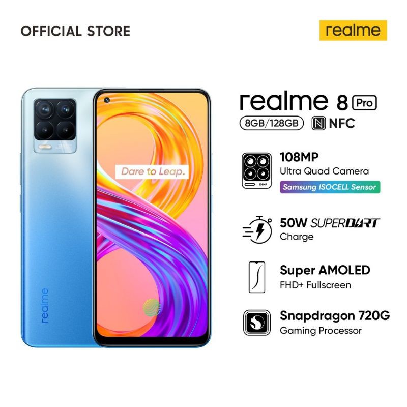 Jual HP realme 8 Pro 8 128 108MP Camera 50W Charge Snapdragon 720G NFC Shopee Indonesia