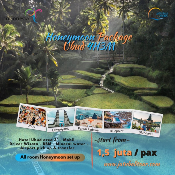 Jual Paket Wisata Honeymoon Ubud 4H3M - Hotel Maxone 3* | Shopee Indonesia