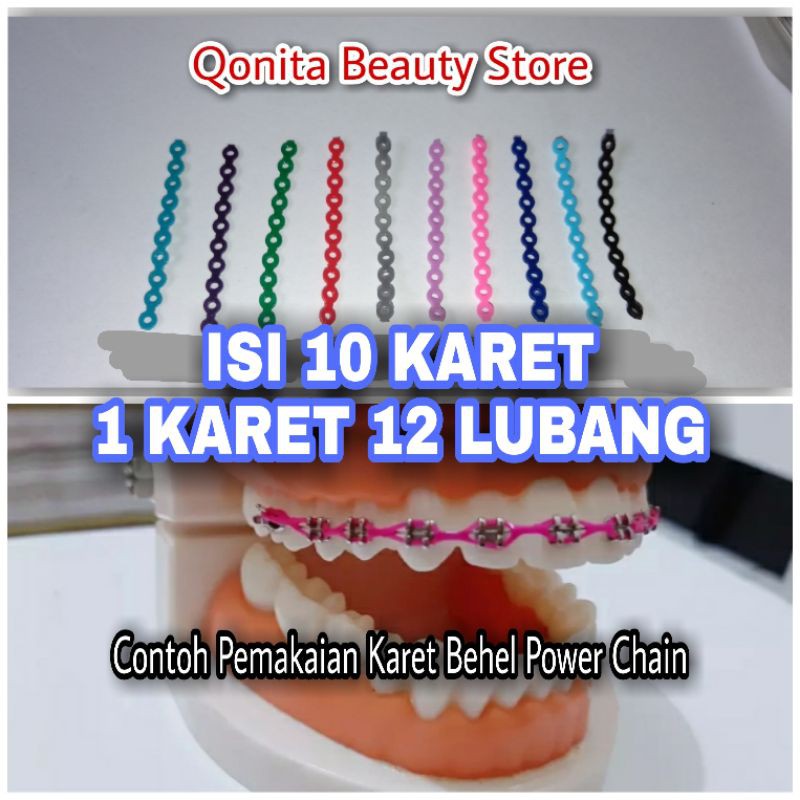 Jual TERLARIS .!! ISI 10 WARNA KARET BEHEL POWER CHAIN // KARET SAMBUNG ...