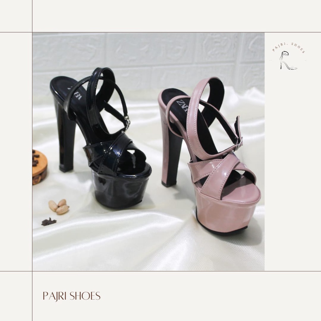 Jual Mooza Heels Wanita 15 cm Z16 Silang Tali heels wanita elegant ...