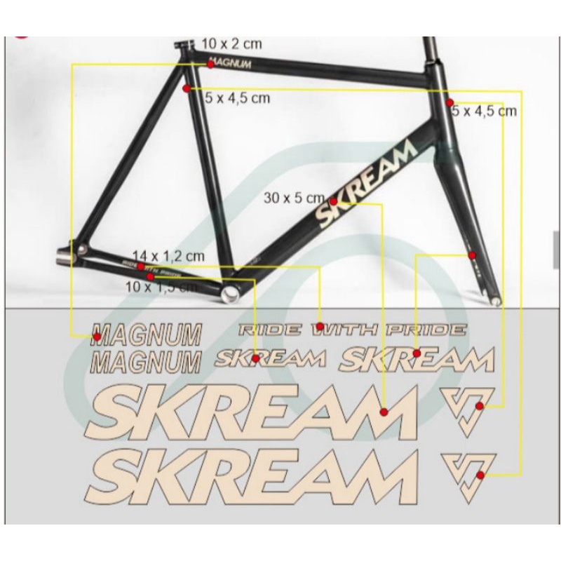 Jual Cutting Sticker Sepeda Fixie Skream 1 Set Kiri dan Kanan | Shopee ...