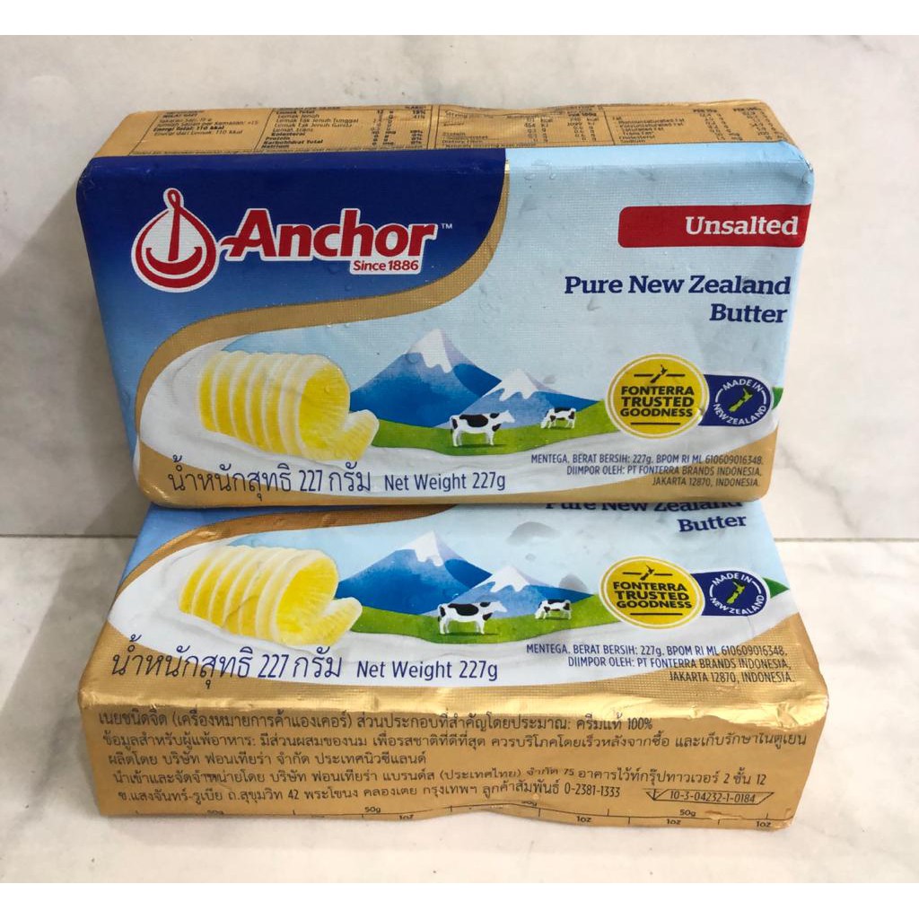 Jual Anchor unsalted butter kemasan 227gr | Shopee Indonesia