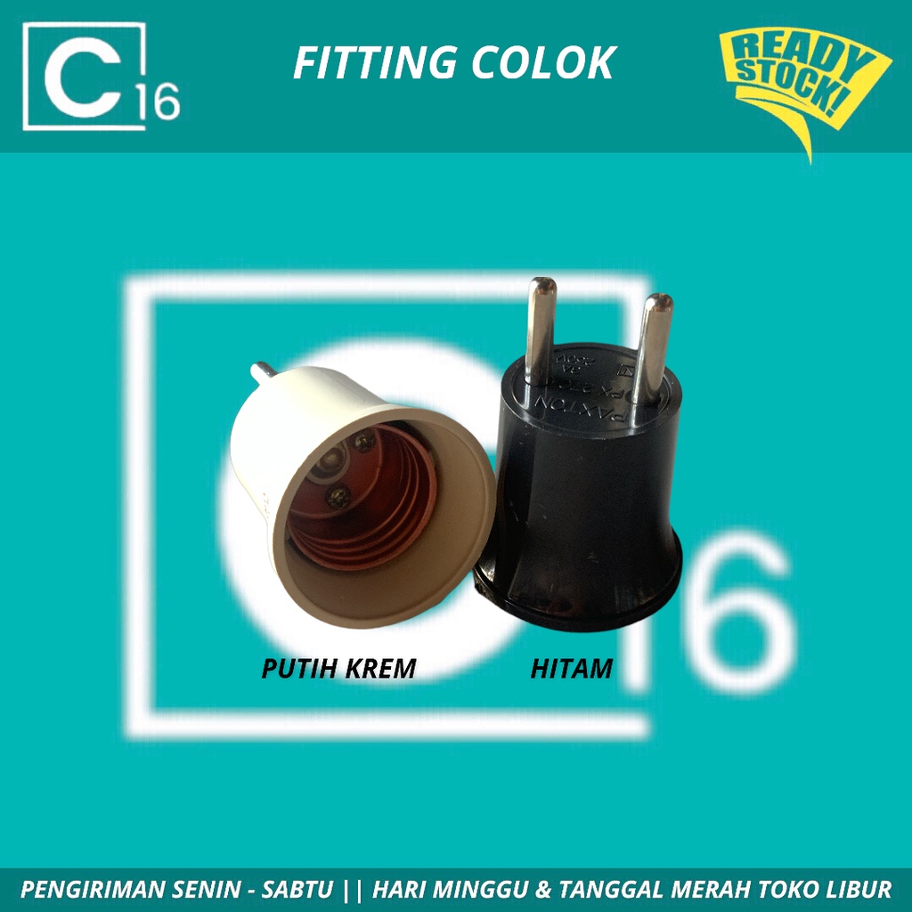 Jual Fitting Colok Hitam Putih Fitting Lampu Tidur Fitting Colok Biasa ...
