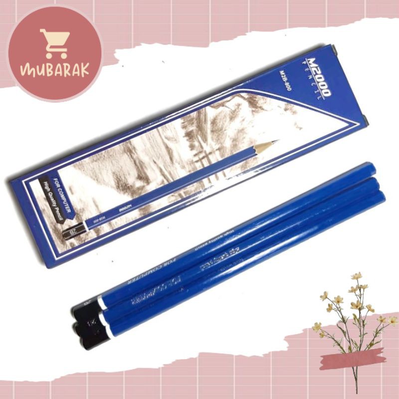 Jual [12 PCS] PENSIL 2B KOMPUTER / GAMBAR / DRAWING PEN M2000 BIRU ...