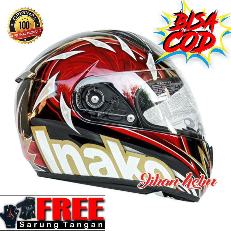 Jual Helm / Helm Ink Full Face Fusion Black Red Terlaris | Shopee Indonesia