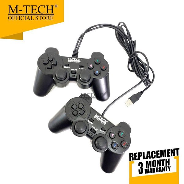 Jual GAMEPAD DOUBLE GETAR BLACK/HITAM M-TECH joystick stick USB ...
