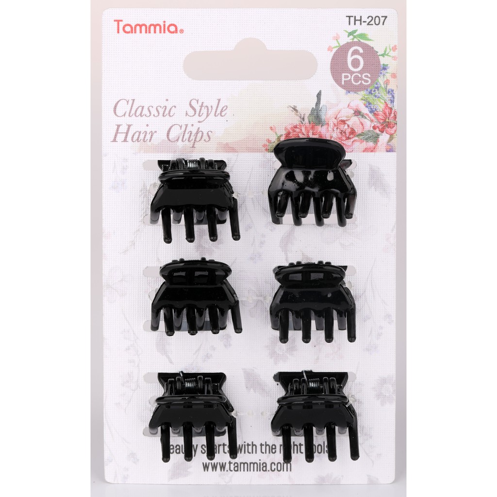 Jual Tammia TH-207 classic hair clips 6ct black-2.1cm jepitan rambut ...