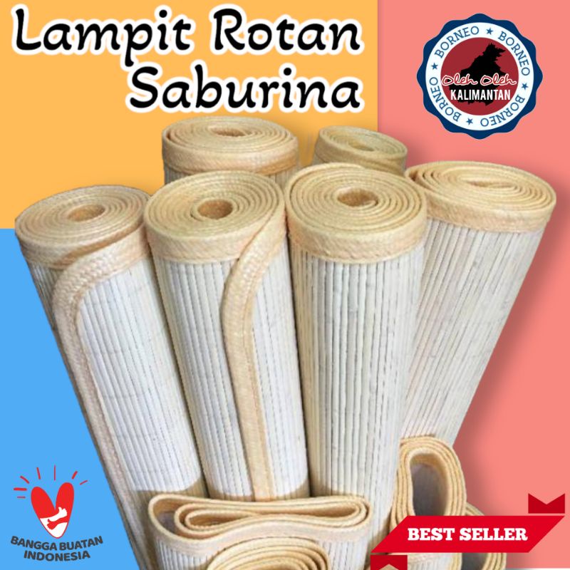 Jual 70 x 120 cm Lampit Karpet Tikar Rotan Sajadah Saburina Kalimantan ...