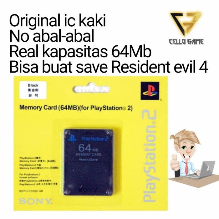 Jual Memory card ps2 64Mb MC PS2 64 MB ORIGINAL Original original ...