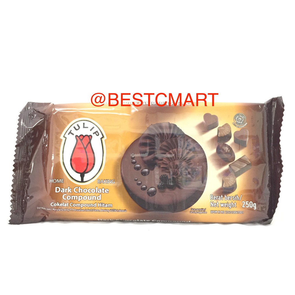 Jual TULIP DARK CHOCOLATE COMPOUND 250GR | Shopee Indonesia