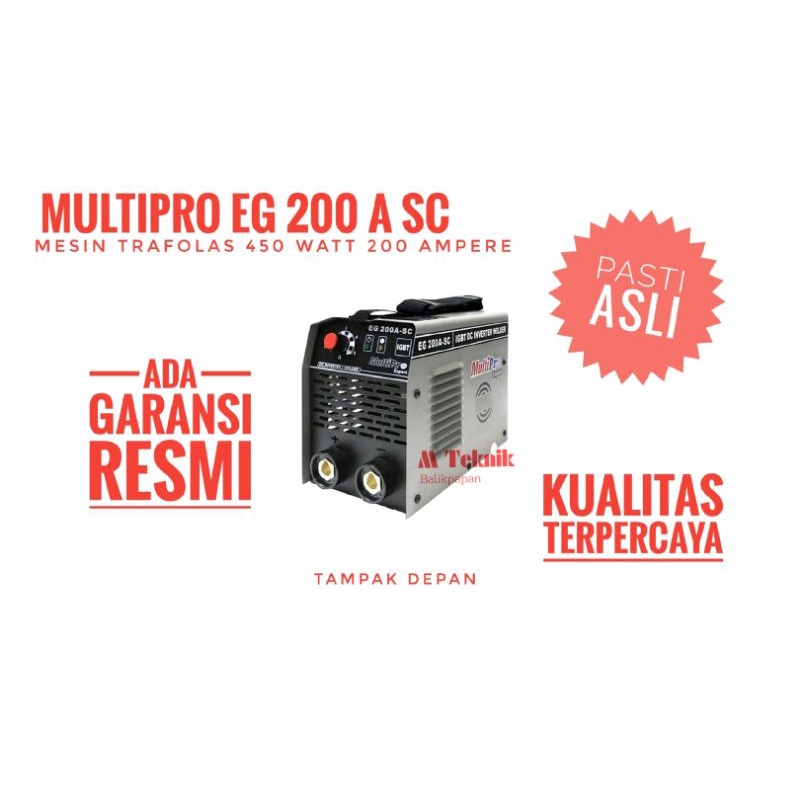 Jual Mesin trafo las Multipro EG 200 A SC inverter 450 Watt trafolas ...