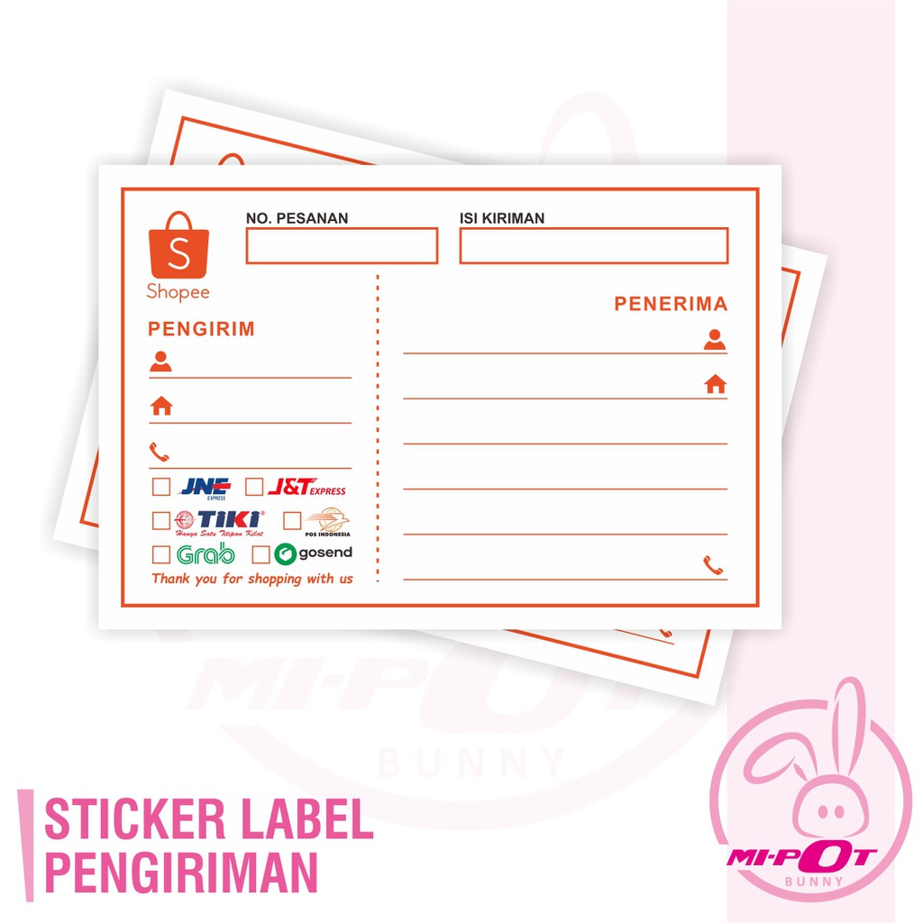 Jual STIKER LABEL Pengiriman Paket Online Shop - LP 01 | Shopee Indonesia
