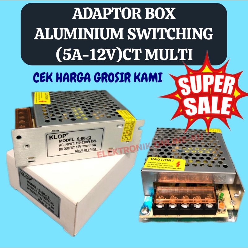 Jual ADAPTOR BOX ALUMINIUM SWITCHING 5A 12V CT MULTI | Shopee Indonesia