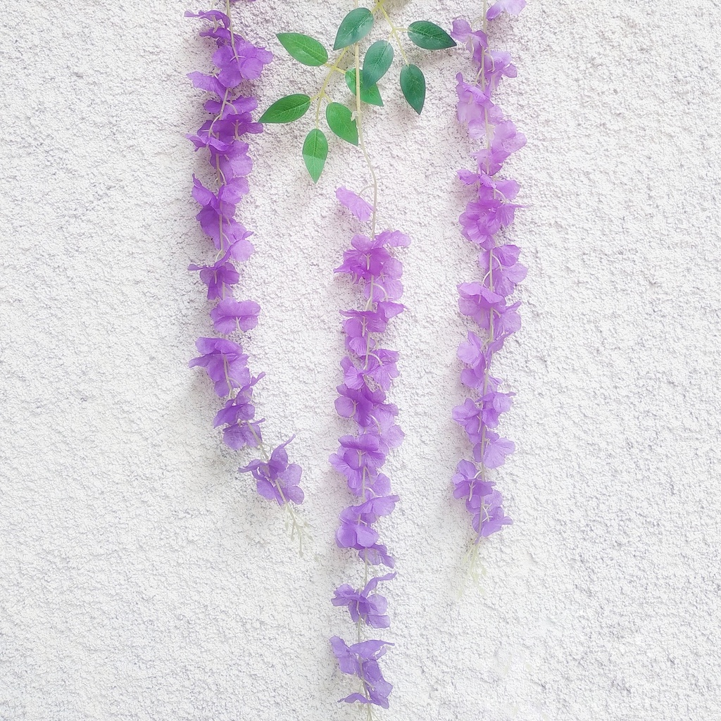 Jual Bunga Gantung Wisteria Jumbo Daun Rambat Bunga Plastik Artificial ...