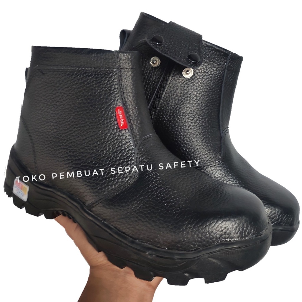 Jual Sepatu Safety Resleting Kulit Sapi Asli Semi Boot Ujung Besi ...