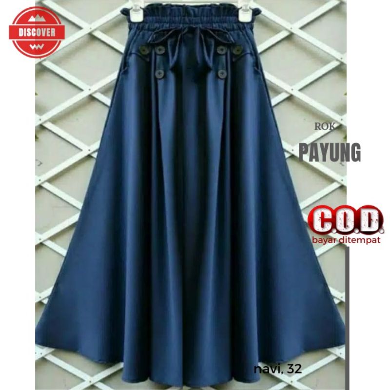 Jual ROK POLOS PAYUNG CANTIK BAHAN SIGARET PREMIUM // Rok polos jumbo ...