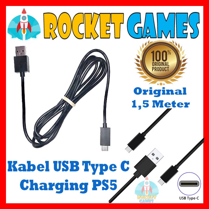 Jual Kabel Charging PS5 Dualsense USB TYPE C Cas Stick Stik PS5 Xbox ...