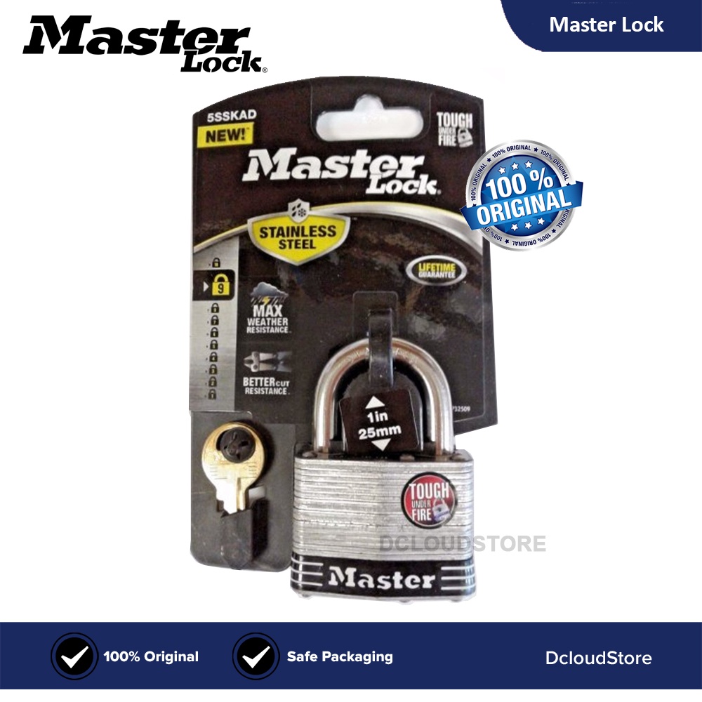 Jual Gembok Original MASTER LOCK 50mm Stainless Steel Padlock Pagar ...