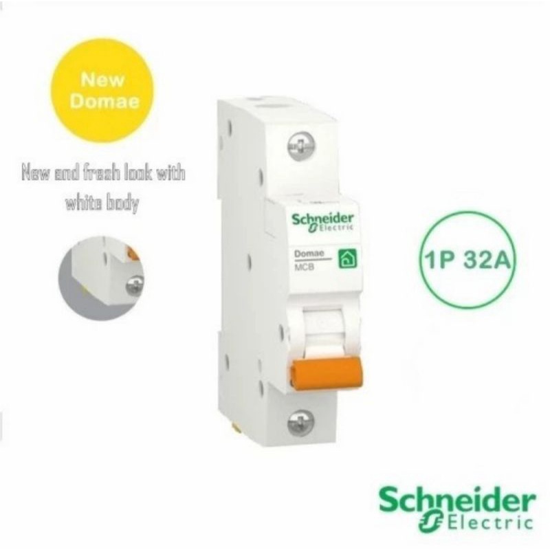 Jual SCHNEIDER MCB DOMAE 1P 2A / 4A / 6A / 10A / 16A / 20A / 25A / 32A / 40A (PILIH VARIAN ...
