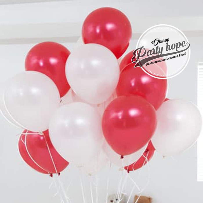 Jual balon merah putih metalik / balon lomba / Balon metalik balon ...