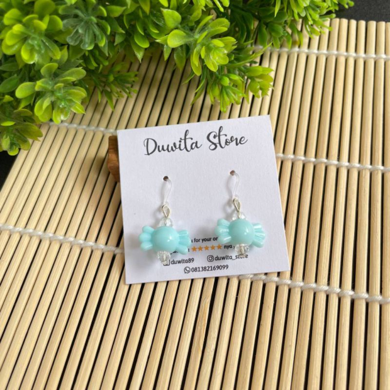 Jual HANDMADE ANTING ANAK/DEWASA KAITAN PLASTIK MOTIF PERMEN PASTEL ...