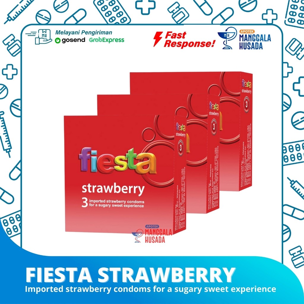 Jual KONDOM FIESTA RASA STRAWBEERY PER BOX ISI 3 PCS | Shopee Indonesia