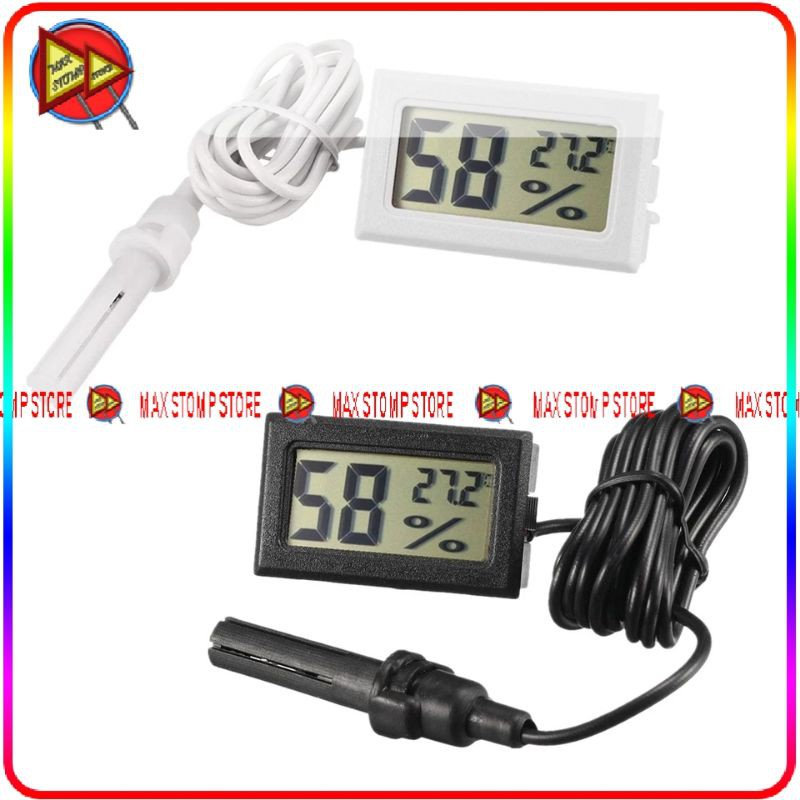 Jual Mini Digital Termometer Kelembapan Cek Suhu Lembab Kabel Probe ...