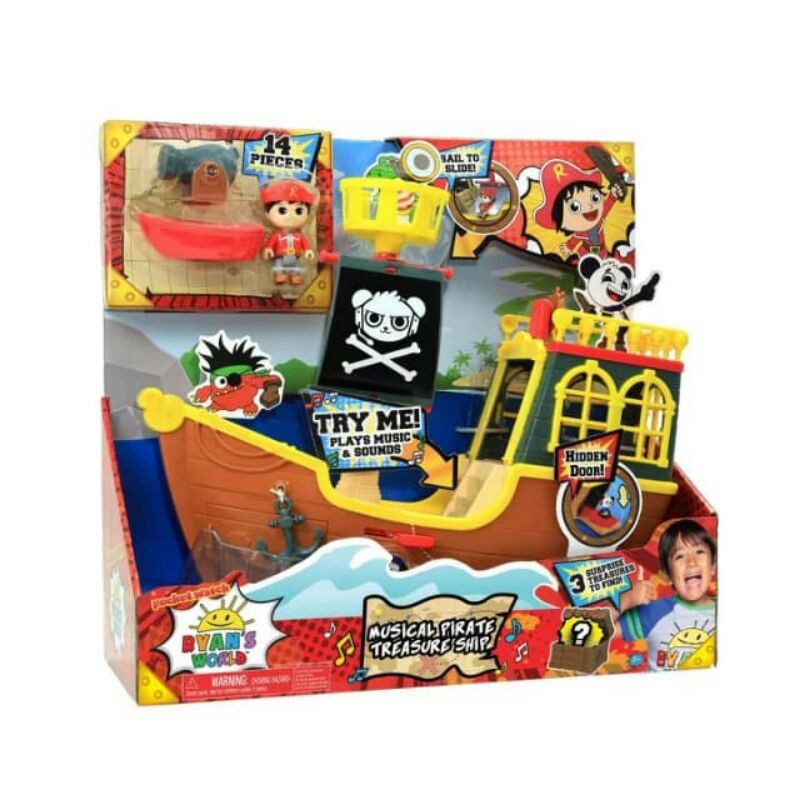 Jual Ryan's World Toys Musical Pirate Treasure Ship/ Ryan Toy / Mainan ...