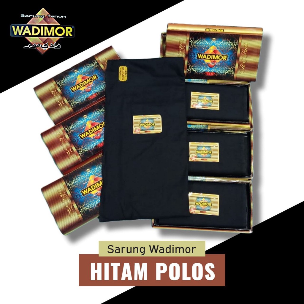 Jual WADIMOR Sarung Tenun Berkualitas Hitam Polos PREMIUM Termurah ...