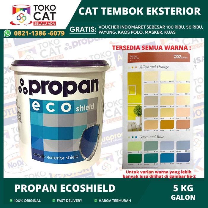 Jual CAT TEMBOK EXTERIOR PROPAN ECO SHIELD (BISA REQUEST WARNA) 5KG ...